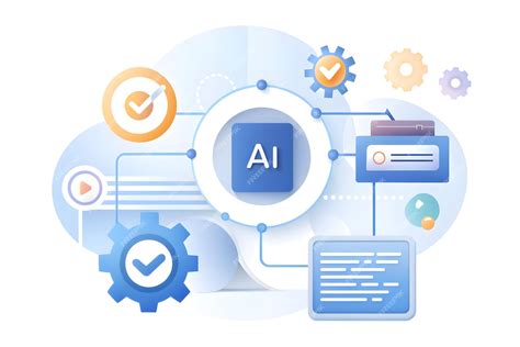 Ai Machine Learning And Quality Assurance Concept Icons For Vector