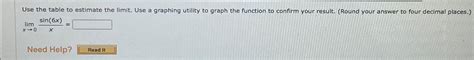 solved use the table to estimate the limit ﻿use a graphing