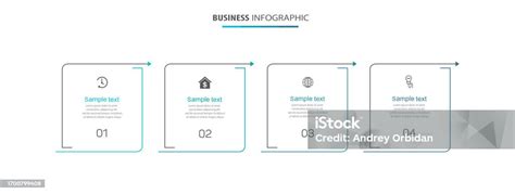 4가지 옵션 단계 또는 프로세스가 있는 비즈니스 인포그래픽 디자인 템플릿 개념에 대한 스톡 벡터 아트 및 기타 이미지 개념