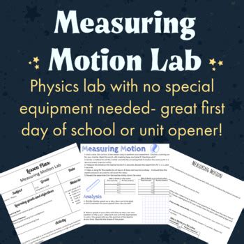 Measuring Motion Lab Physics And Physical Science Introduction Lab