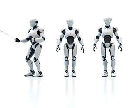 Futuristic Humanoid Robots Advanced Ai Robotics In Action Premium Ai Generated Image