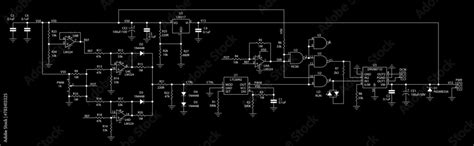 Schematic Diagram Of Electronic Device Vector Drawing Electrical Circuit With Logic Gate