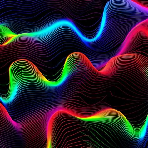 Premium Ai Image A Close Up Of A Colorful Wave Pattern On A Black Background Generative Ai