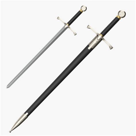 Templar Sword Metal 3d Model Download Bladed Weapon On