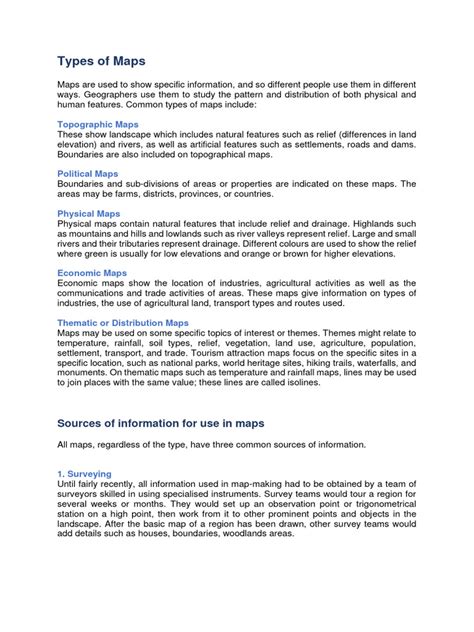 mapwork pt2 types of maps pdf map surveying