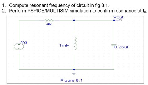solved compute resonant frequency of circuit in fig 8 1
