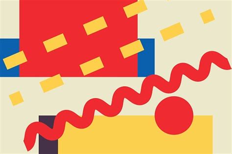 보하우스와 몬드리안 스타일의 매끄러운 추상 벡터 기하학적 패턴 디자인 밝고 현대적인 색상 배경 인쇄 아트 워크 및 벽지 0명에