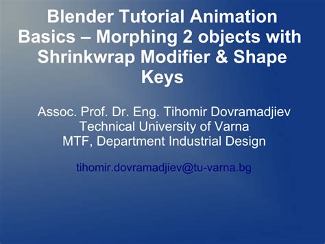 pdf blender tutorial animation basics morphing 2 objects with