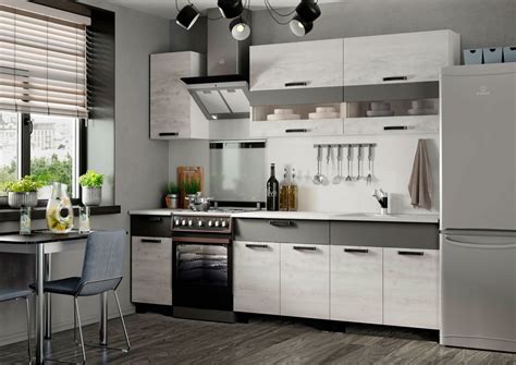 Дакота Кухня 2 0м Бетон Пайн Графит