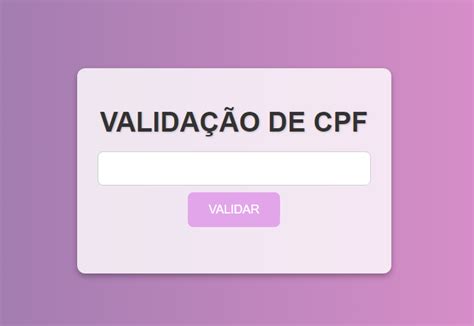 ValidaÇÃo De Cpf Validacoes