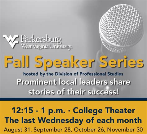 Fall Speaker Series Wvu Parkersburg