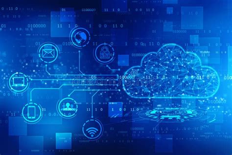 Cloud Computing Concept Background Digital Abstract Background Stock Illustration