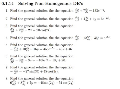 Bumper Booklet Second Order Differential Equations Teaching Resources