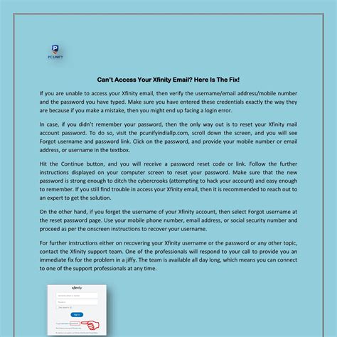 Cant Access Your Xfinity Email Here Is The Fix Pdf DocDroid