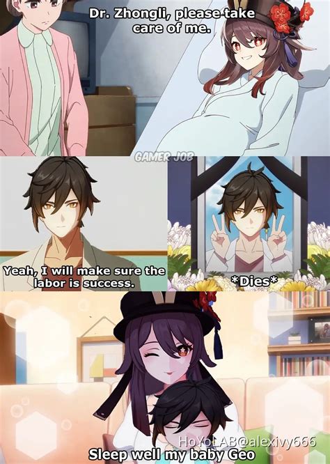 The Time Where Zhongli Reincarnated As Hu Taos Son Its An Anime Ref I Dont Need Help Pls