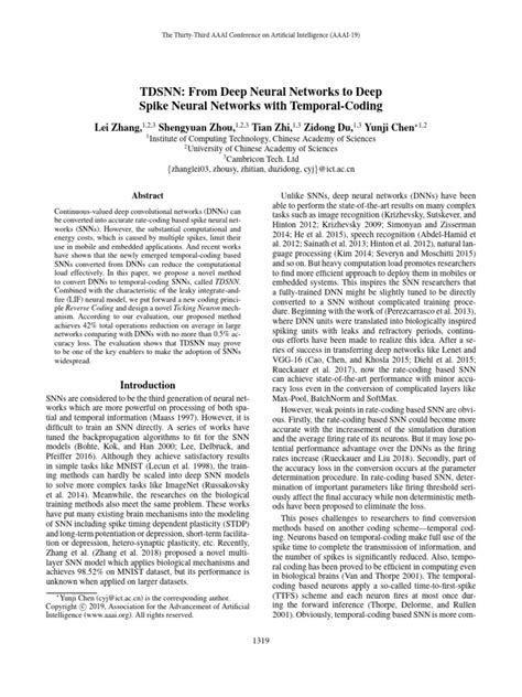 Spike Neural Network With Temporal Coding Pdf Deep Learning