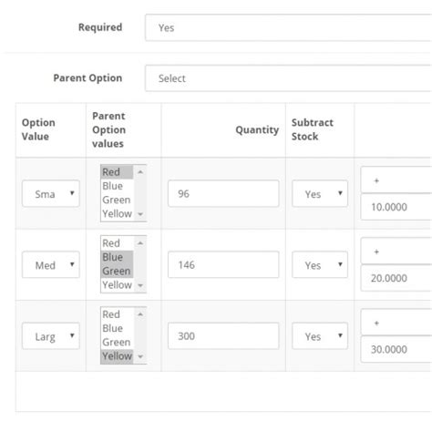 OpenCart Dependent Options Conditional Options