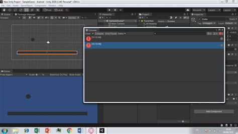 A Simple Scene No Scripts With Ground Box Collider 2d And A Ball With