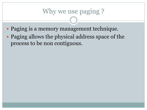 operating system paging and segmentation