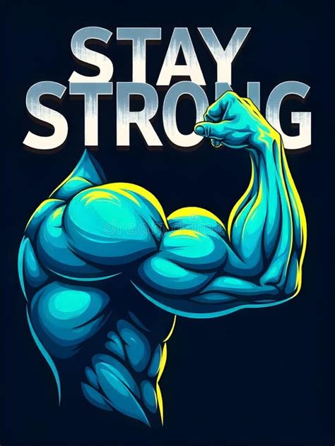 Muscular Blue Arm With Yellow Highlights Flexes Powerfully Beneath The