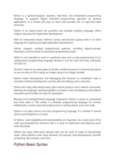 Python Notes For Beginners In Simple Sentences Pdf