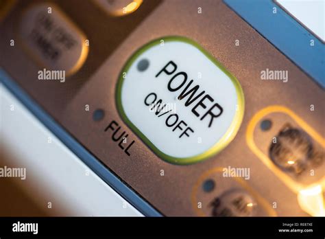 Power On Button On Electrical Device Close Up Button Switch On Off Conception Stock Photo Alamy