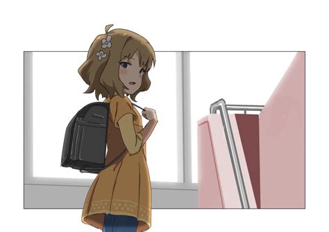 Safebooru 1girl Absurdres Ahoge Asafina Backlighting Backpack Bag