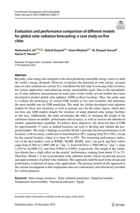 Pdf Evaluation And Performance Comparison Of Different Models For