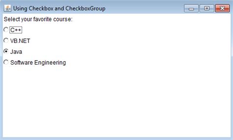 Java Programs Checkbox Vs CheckboxGroup