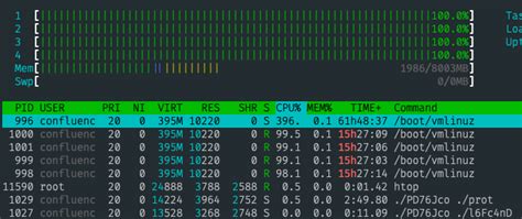 linux vmlinuz process runs on 100 cpu stack overflow