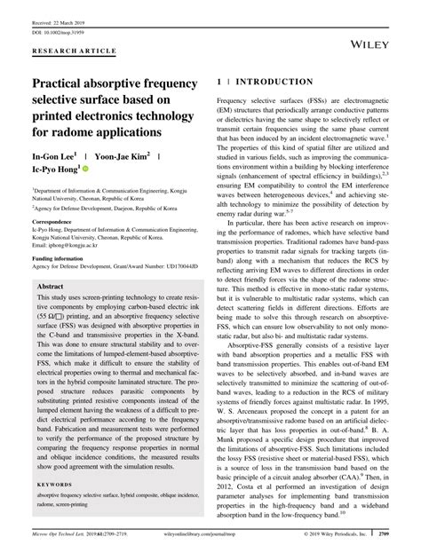 Practical Absorptive Frequency Selective Surface Based On Printed