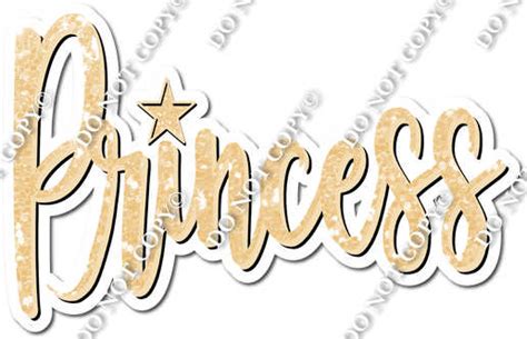 Champagne Sparkle Cursive Princess Statement W Variant Sign Swag Usa