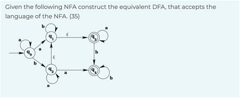 solved given the following nfa construct the equivalent dfa