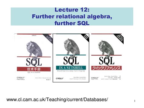 Relational Algebra Databases Lecture 12 Slides Computer Science