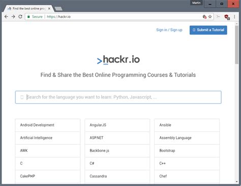 Hackr io Encuentra código cursos y tutoriales de programación gracias a este buscador