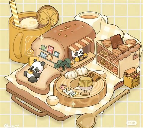 Иллюстрация тостера с едой на столе