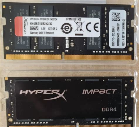 Ram Ddr4 Kingston Hyperx Impact 2 X 16gb 2666 Mhz So Dimm Neuf Voir Description à La Chaux