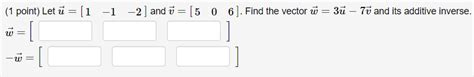 solved 1 point let u 1 1 2] and ū [5 0 6 find the