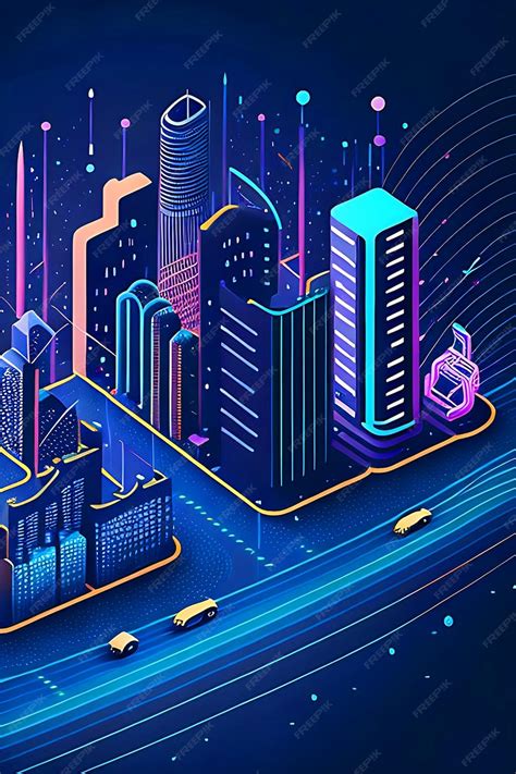 Premium Ai Image Smart City And Abstract Dot Points Connect The Big