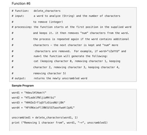 Solved Function 6 Function Deletecharacters Input A