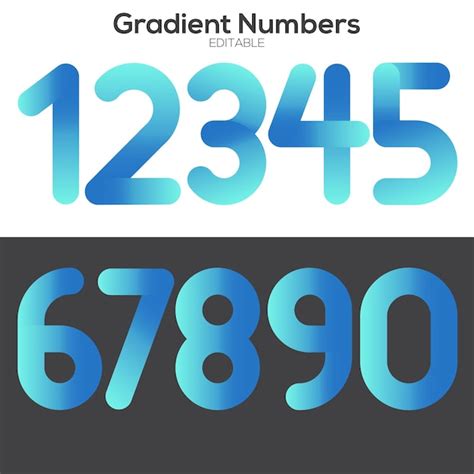 Premium Vector Numbers Gradient Set 1