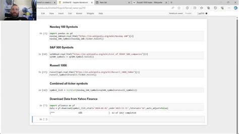 downloading all sandp 500 nasdaq 100 russell 1000 data in python using pandas from yahoo finance