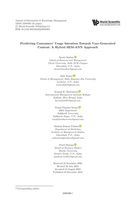 Predicting Consumers Usage Intention Towards User Generated Content A
