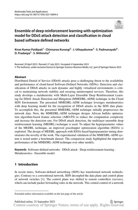 Ensemble Of Deep Reinforcement Learning With Optimization Model For