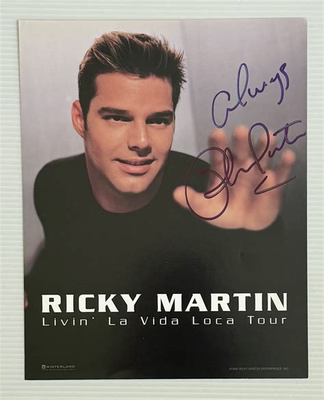 Ricky Martin Livin La Vida Loca Autographed Photo Take Care Visible