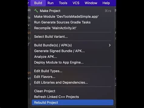 How To Rebuild Application Intellij