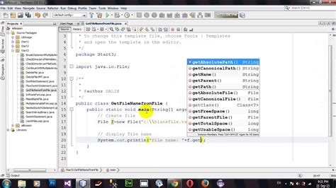 Get Name Of Specified File Or Directory In Java Netbeans YouTube