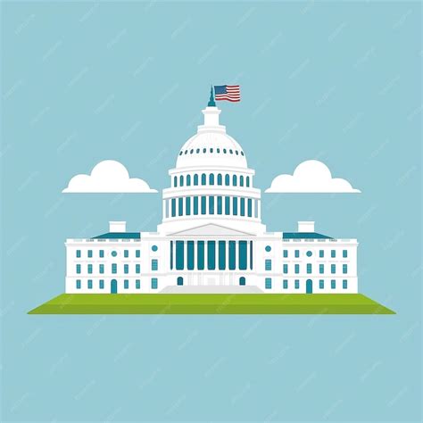 Premium Photo Cartoon Flat Vector Illustration Of Us Capitol Building