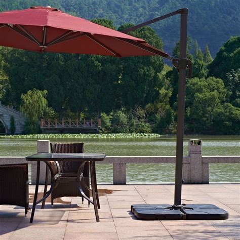 Outdoor Patio 4 Piece Cantilever Offset 3m Umbrella Base Stand Weight