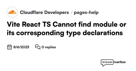 Vite React Ts Cannot Find Module Or Its Corresponding Type Declarations Cloudflare
